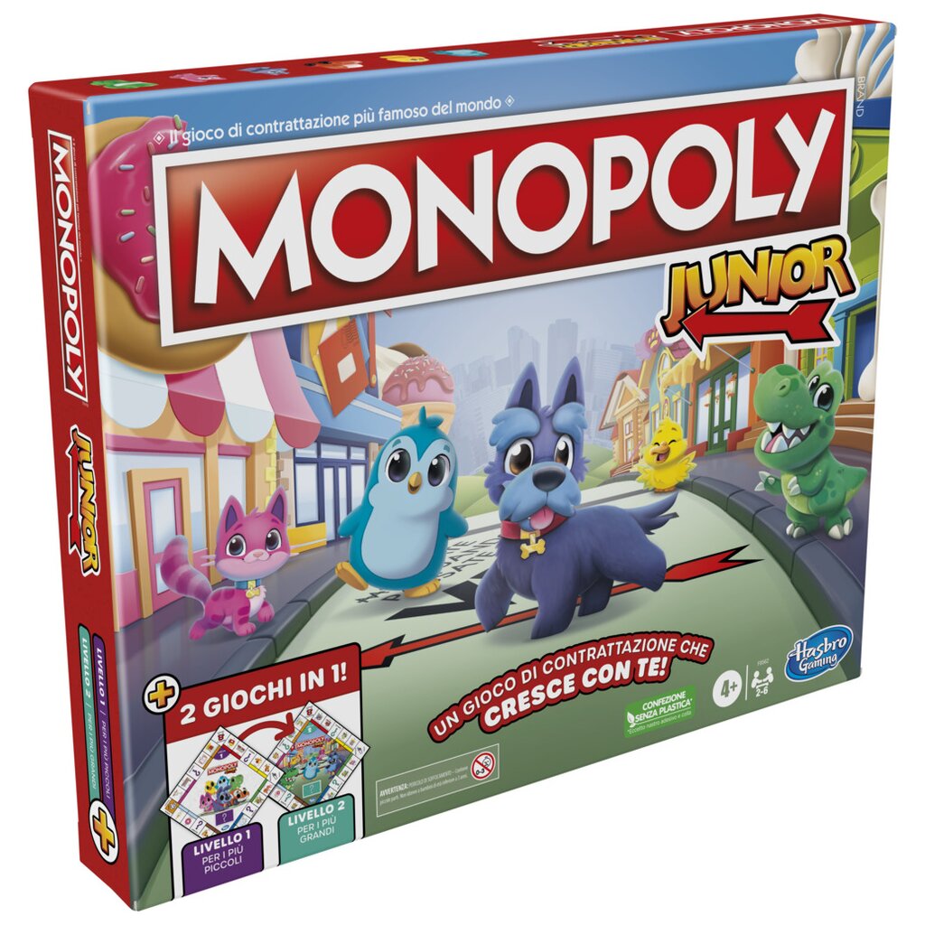 Giochi di Società e Da Tavolo Hasbro Monopoly Junior 2 Giochi in 1 ...